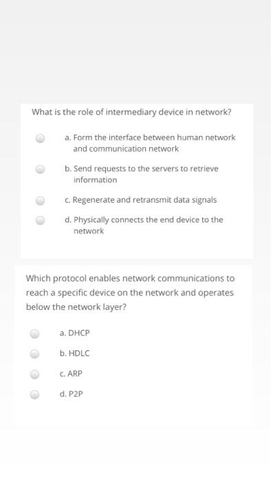 Solved What is the role of intermediary device in network? | Chegg.com