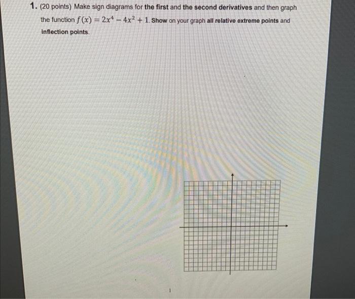 Solved 1. ( 20 points) Make sign diagrams for the first and | Chegg.com