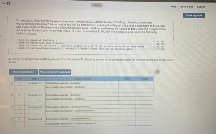Solved HW Sed Help Save & Exit Submit Check my work On | Chegg.com