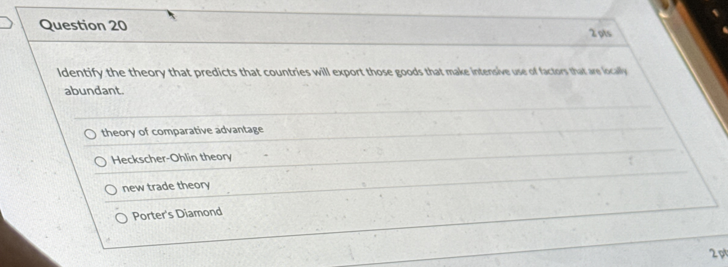 Solved Question 20Identify the theory that predicts that | Chegg.com
