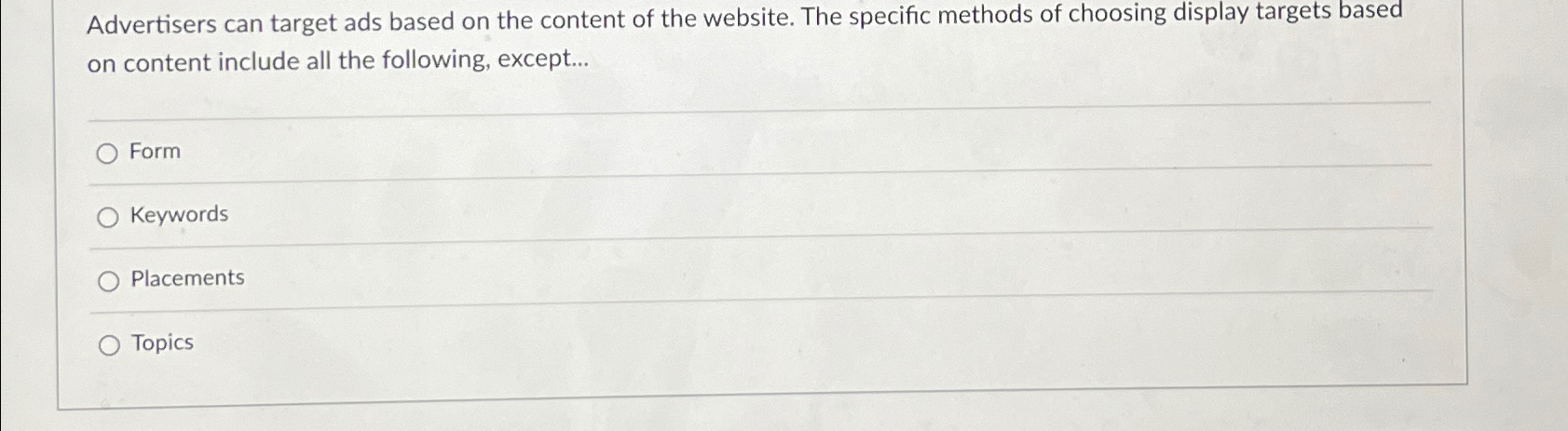 Solved Advertisers can target ads based on the content of | Chegg.com