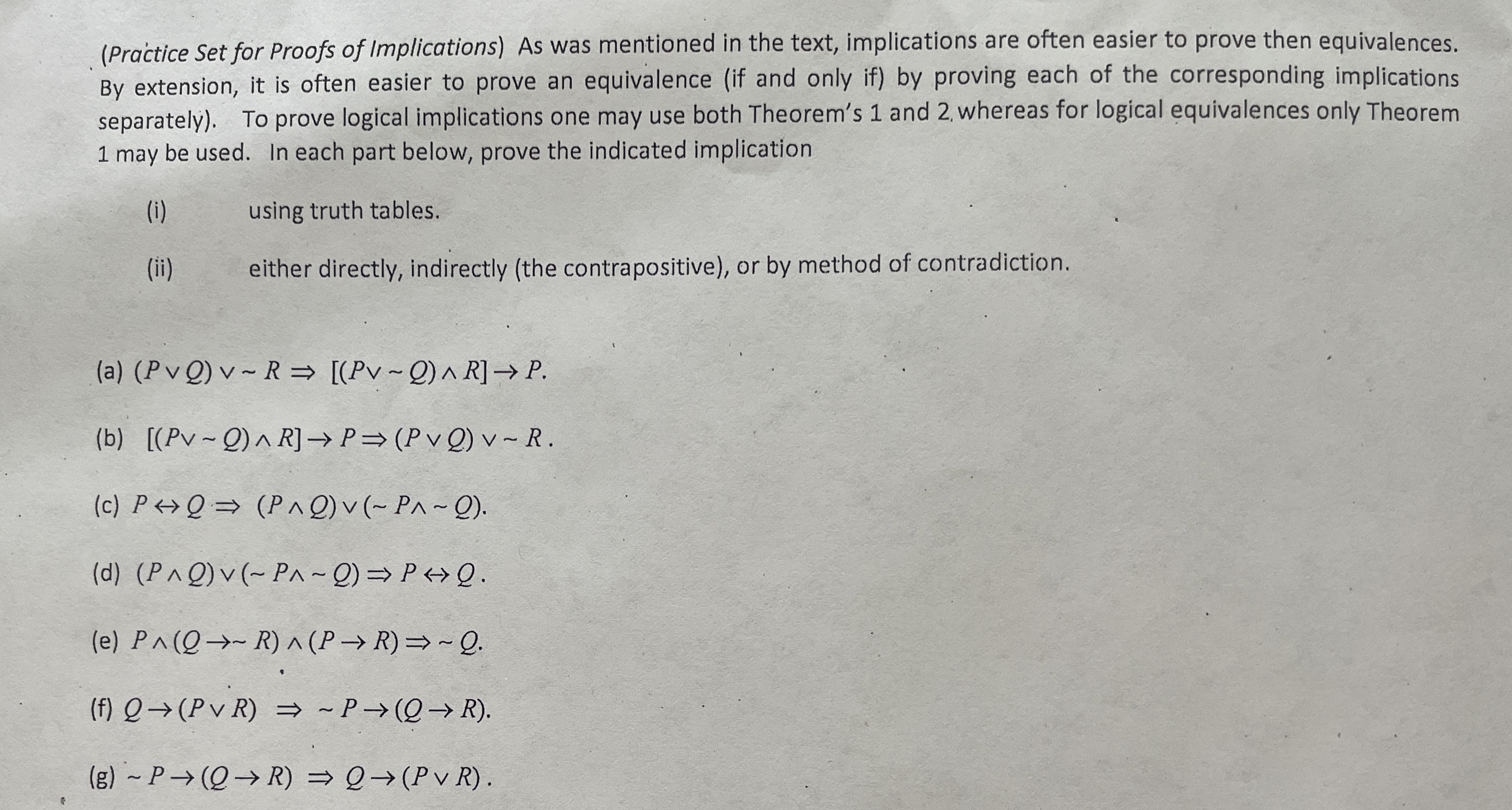 Solved For Discrete Mathematics(i) ﻿using truth tables.(ii) | Chegg.com