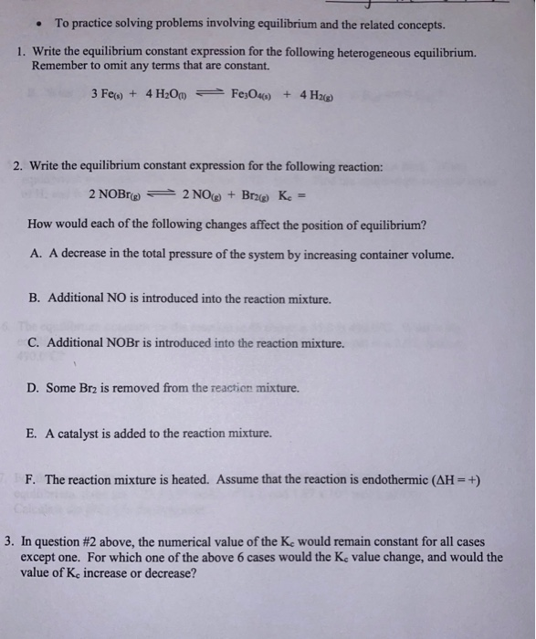 Solved . To practice solving problems involving equilibrium | Chegg.com