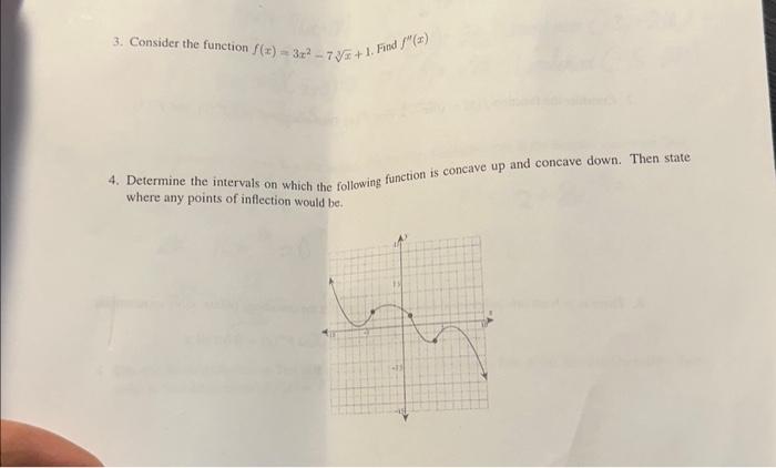 Solved 3. Consider the function f(x)=3x2−73x+1. Find f′′(x) | Chegg.com