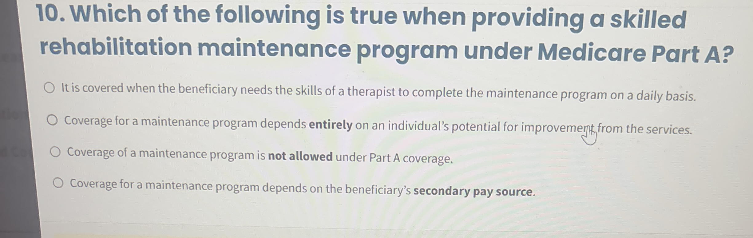 Solved Which of the following is true when providing a | Chegg.com
