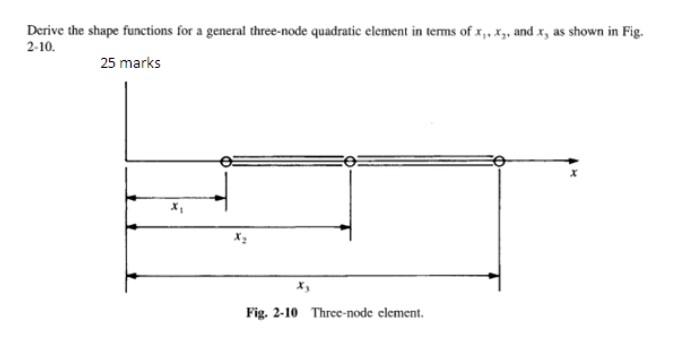 Solved Derive the shape functions for a general three-node | Chegg.com