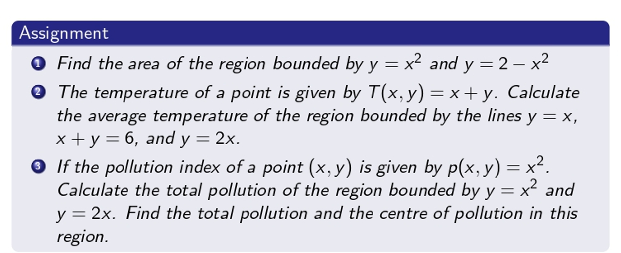 Solved AssignmentFind the area of the region bounded by y=x2 | Chegg.com