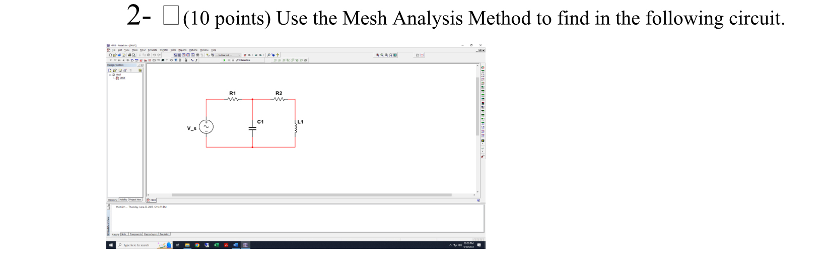 Solved (10 ﻿points) ﻿Use the Mesh Analysis Method to find | Chegg.com