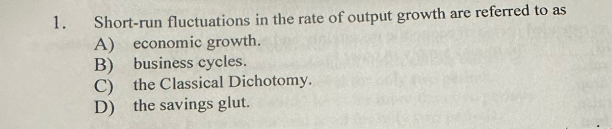 Solved Short-run fluctuations in the rate of output growth | Chegg.com
