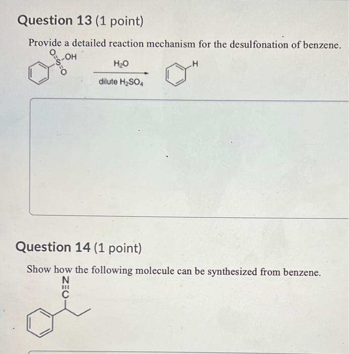 Solved Question 13 (1 point) Provide a detailed reaction | Chegg.com