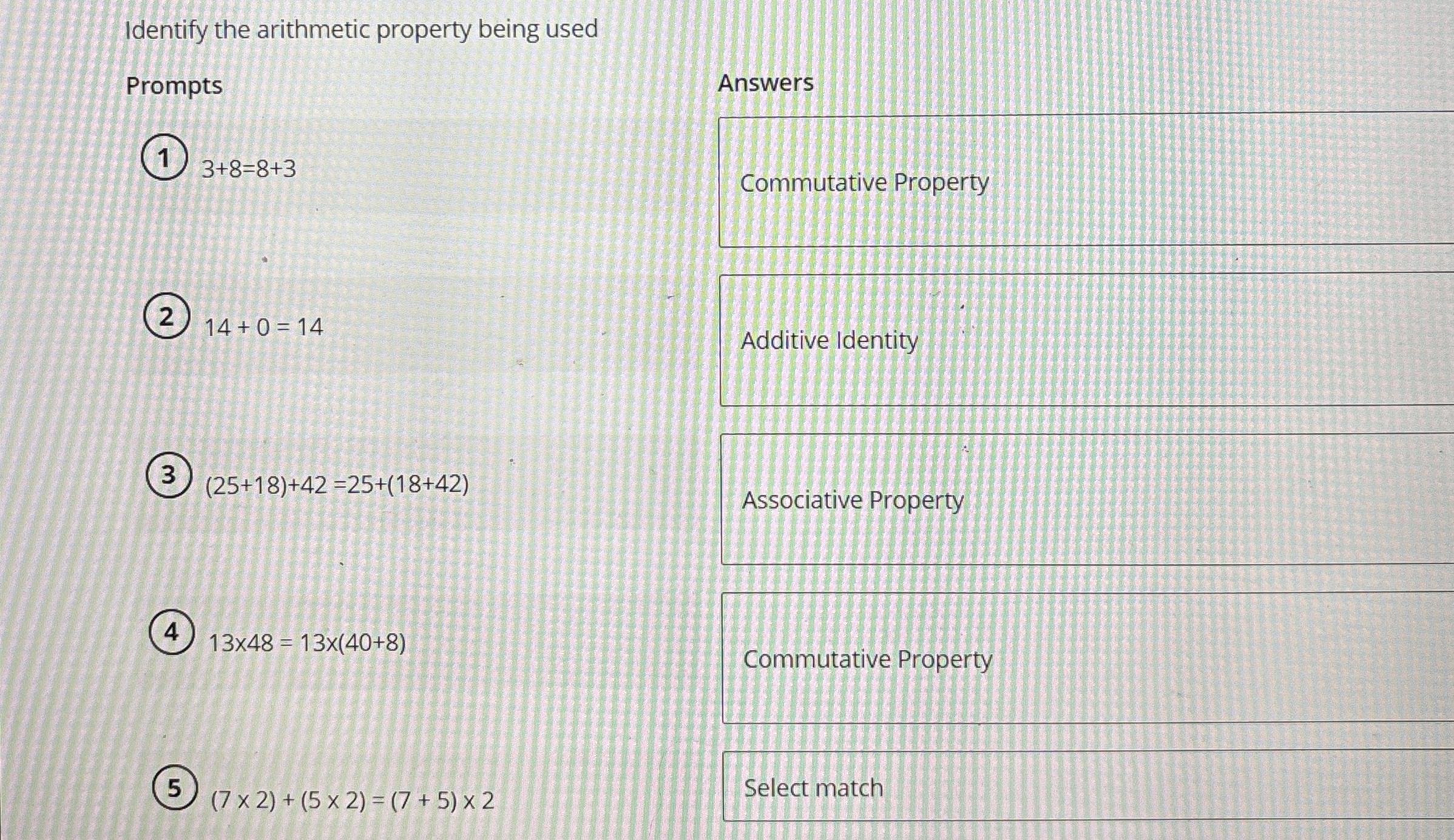 Solved Identify the arithmetic property being | Chegg.com