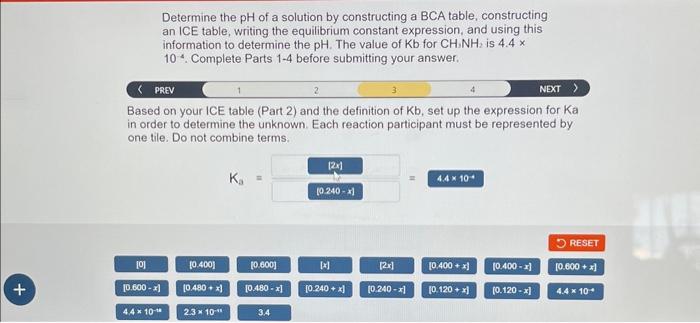Solved Determine the pH of a solution by constructing a BCA | Chegg.com