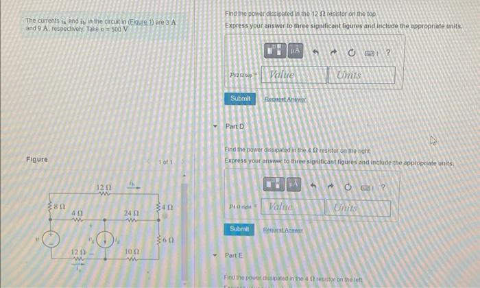 Solved Part A The cuirents in and is in the crcit in | Chegg.com