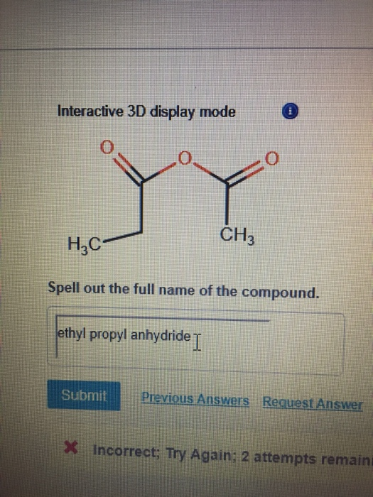 Solved Interactive 3D display mode @ 0 H,с- CH3 Spell out | Chegg.com