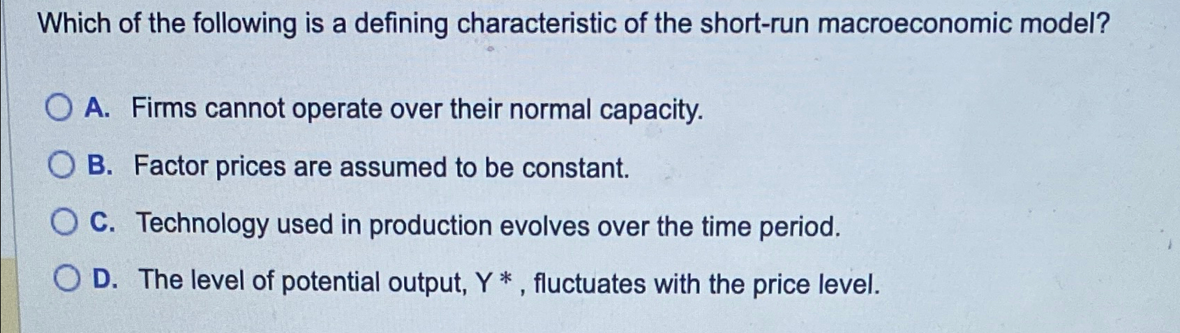 Solved Which of the following is a defining characteristic | Chegg.com