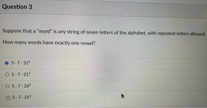 Solved Suppose that a "word" is any string of seven letters | Chegg.com