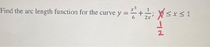 Solved Find the arc length function for the curve | Chegg.com