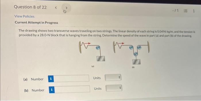 Solved The drawing shows two transverse waves traveling on | Chegg.com