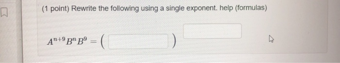 Solved (1 point) Rewrite the following using a single | Chegg.com