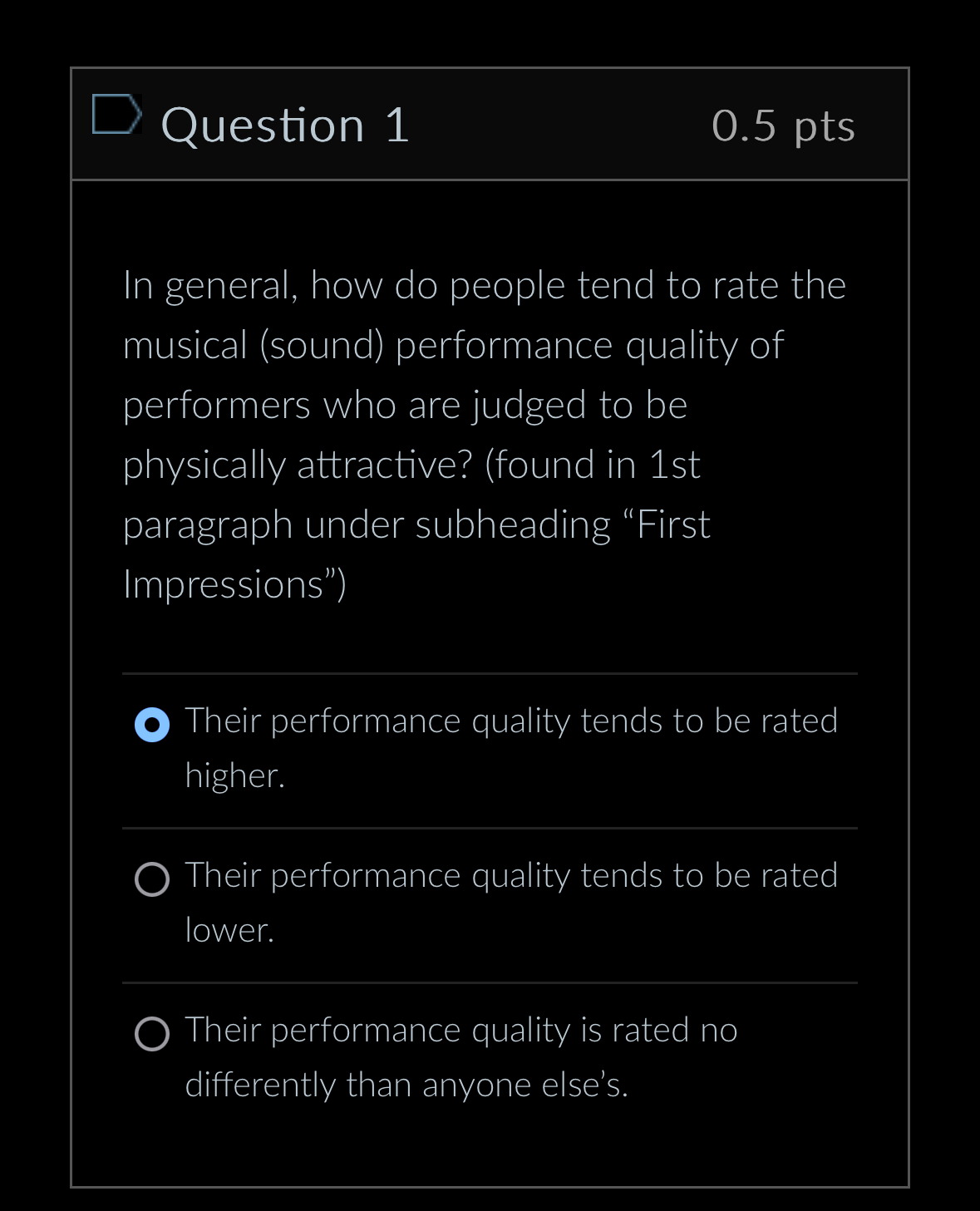 Solved Question 10.5 ﻿ptsIn general, how do people tend to | Chegg.com