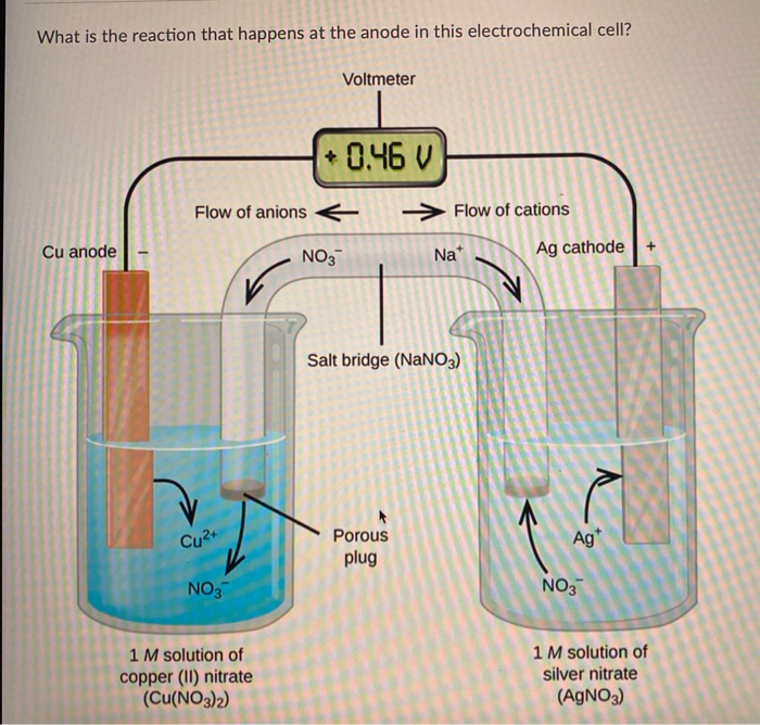 Solved What is the reaction that happens at the anode in | Chegg.com