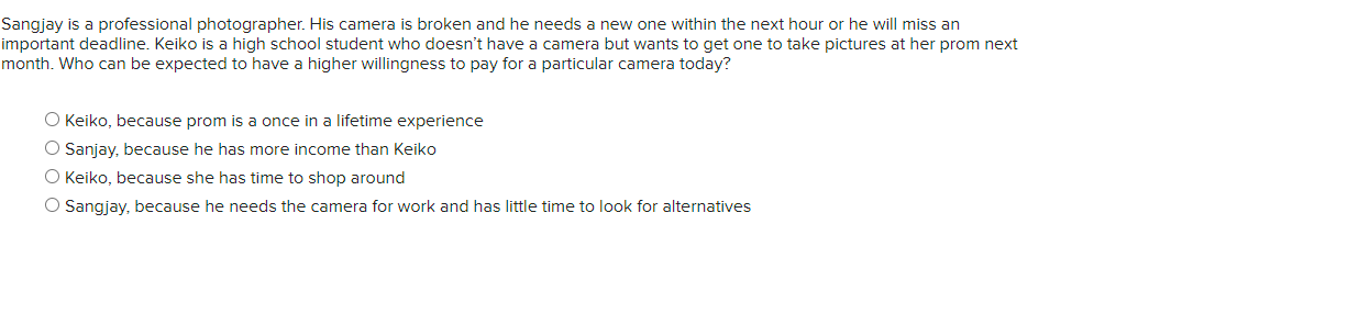 Solved Sangjay is a professional photographer. His camera is | Chegg.com