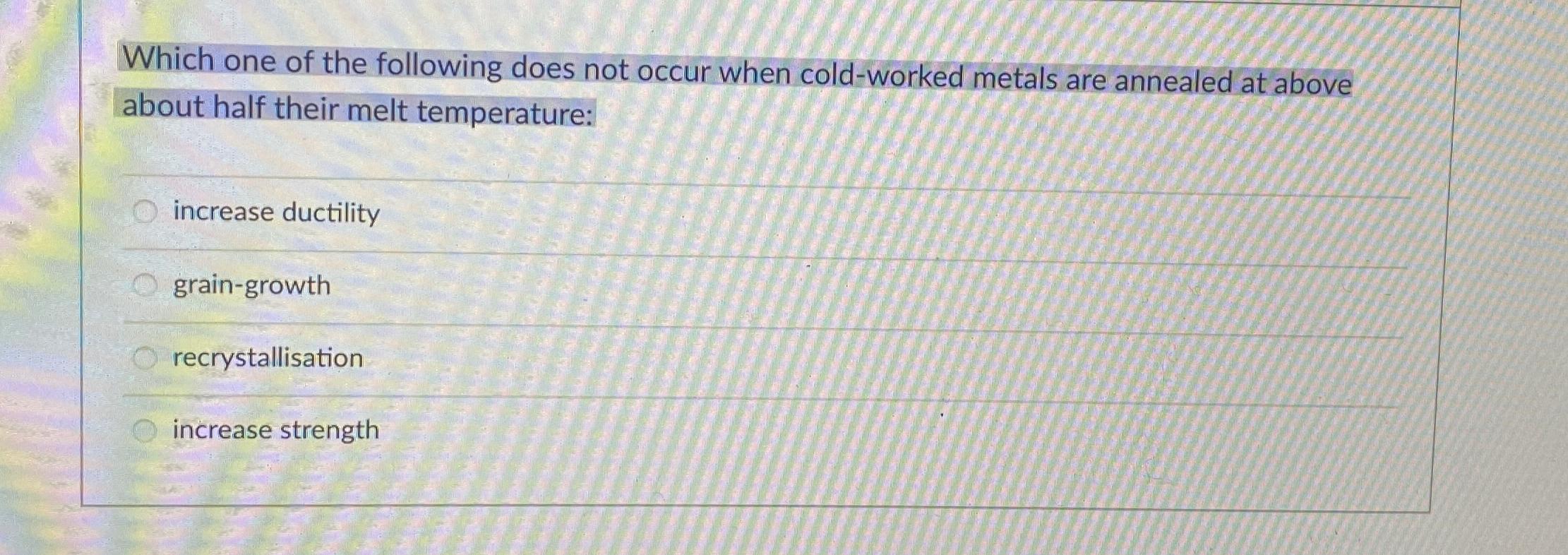 Solved Which one of the following does not occur when | Chegg.com