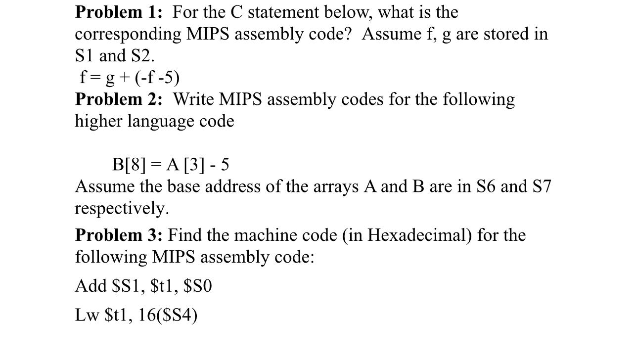 Solved Problem 1: For the C ﻿statement below, what is the | Chegg.com