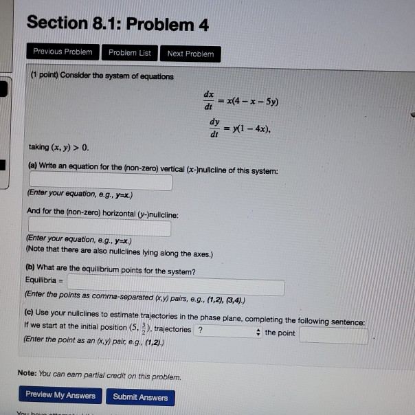 Solved Section 8.1: Problem 4 Previous Problem Problem List | Chegg.com