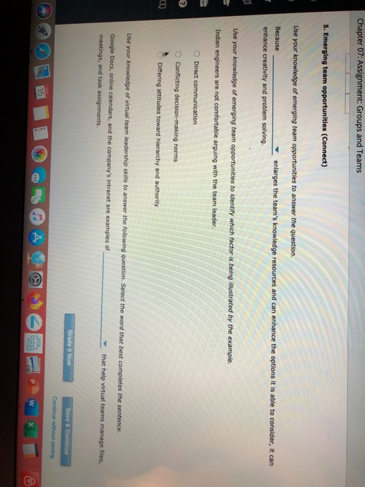 Chapter 07: Assignment: Groups and Teams 5. Emerging | Chegg.com