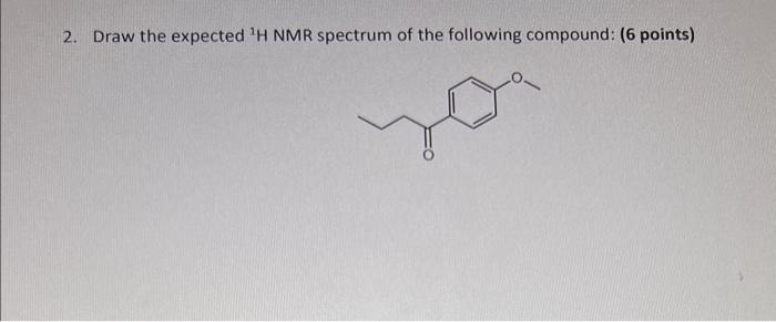 Solved 2. Draw the expected 1H NMR spectrum of the following | Chegg.com