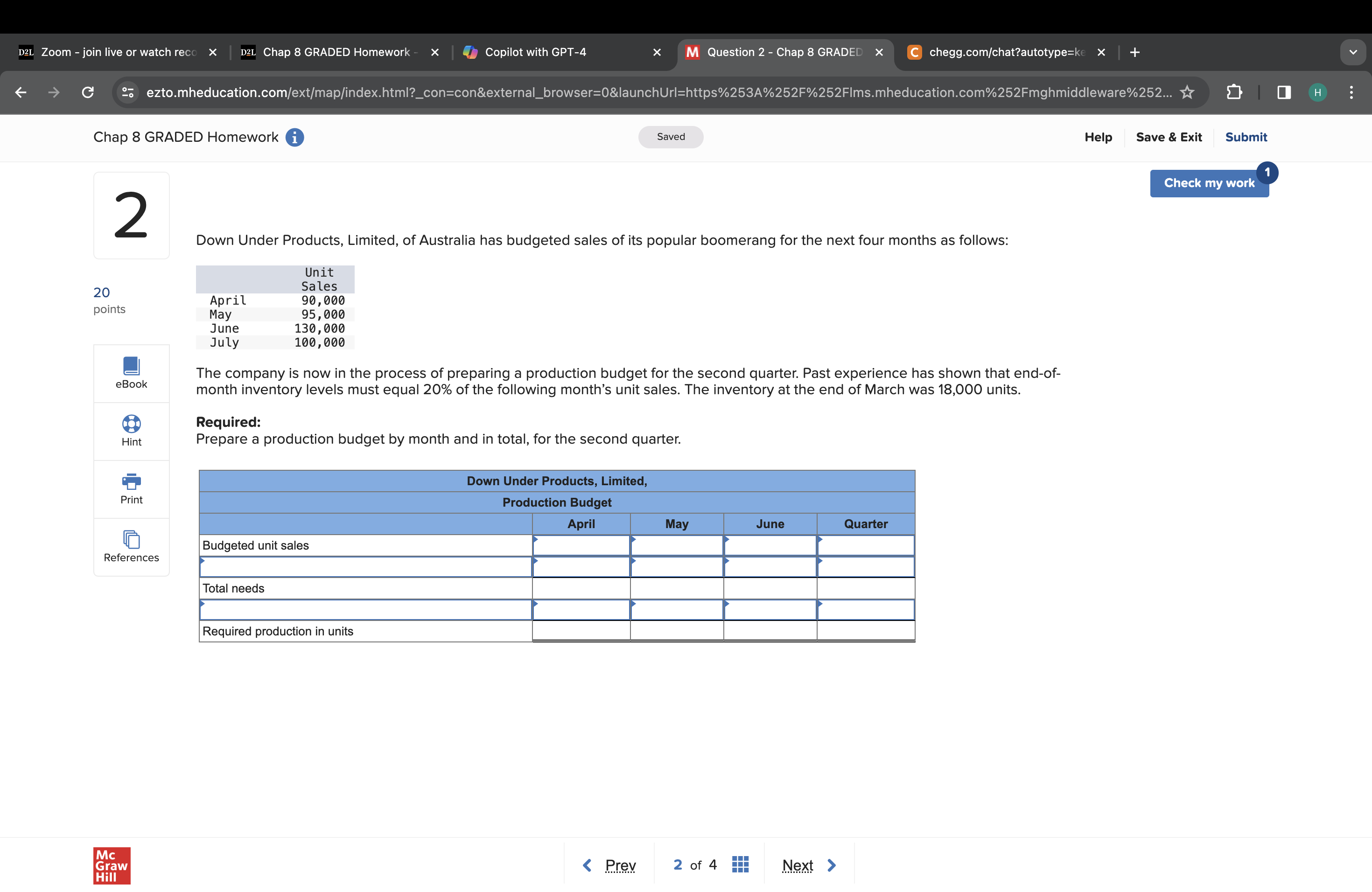 Down Under Products, Limited, of Australia has | Chegg.com