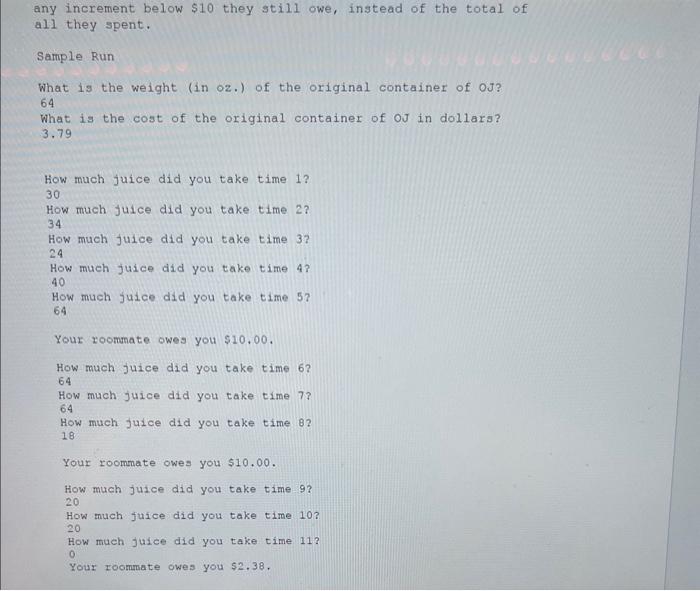 Solved Write A Program To Mimic This Process Program Setup 0633