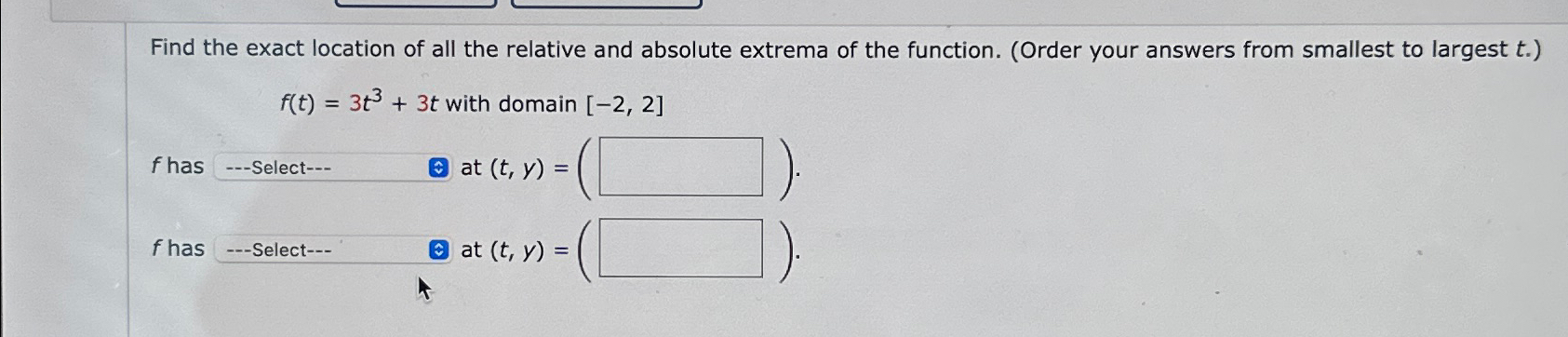 Solved Find the exact location of all the relative and | Chegg.com