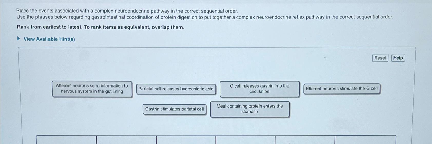 Solved Place the events associated with a complex | Chegg.com