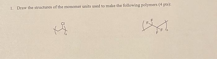 Solved draw the structures of the monomer units used to make | Chegg.com