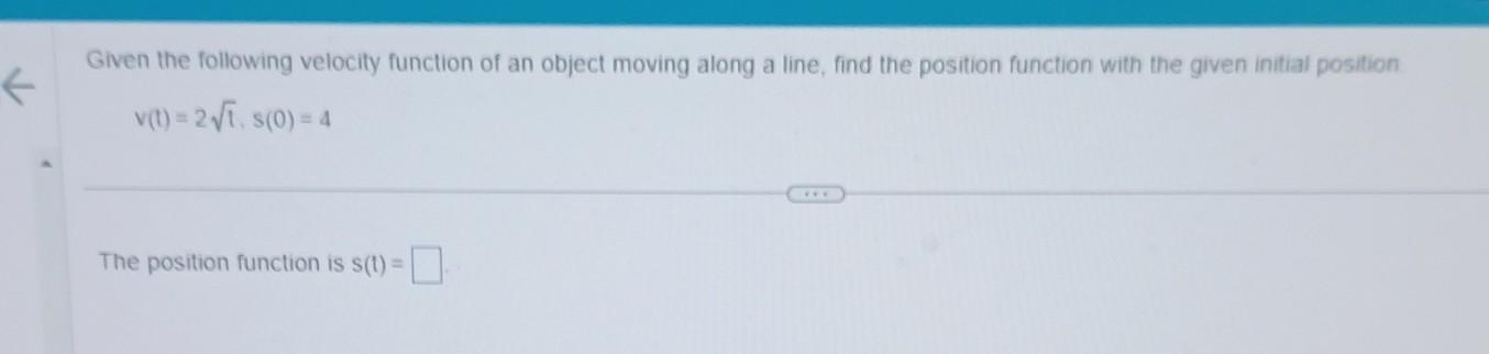 Solved Given the following velocity function of an object | Chegg.com