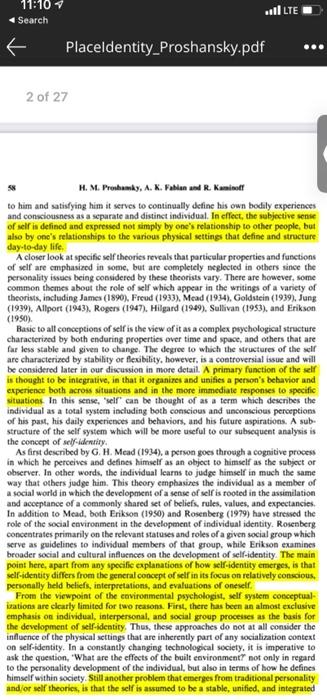 t Placeldentity_Proshansky.pdf 3 of 27 Place-identity | Chegg.com