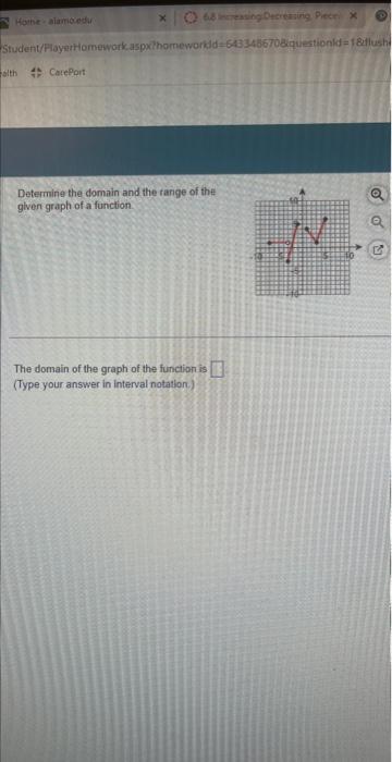 Solved Determine the domain and the tange of the given graph | Chegg.com