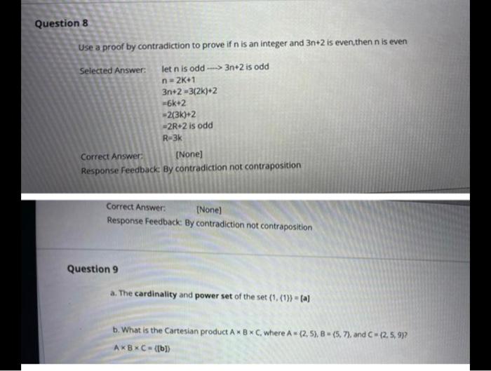 Solved Question 8 Use a proof by contradiction to prove if n | Chegg.com