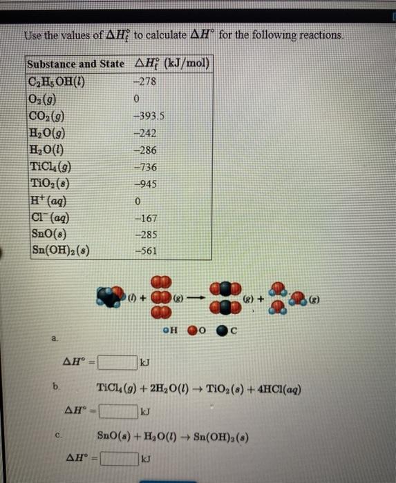 Solved Use the values of AH; to calculate AH° for the | Chegg.com