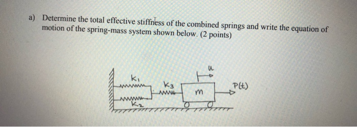 Solved a) Determine the total effective stiffness of the | Chegg.com