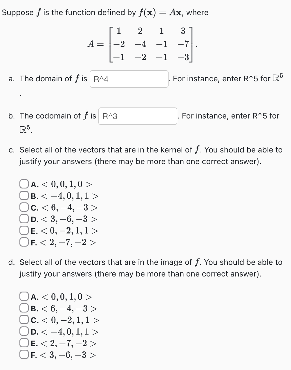 Solved by an EXPERT Suppose f is ﻿the function defined by f(x)=Ax, | Chegg.com