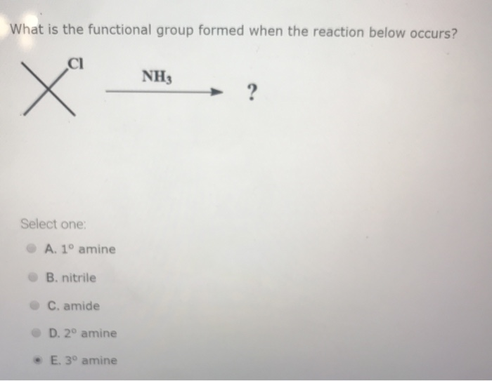 Solved What is the functional group formed when the reaction | Chegg.com