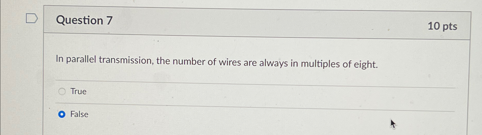 Solved Question 710 ﻿ptsin Parallel Transmission The Number 