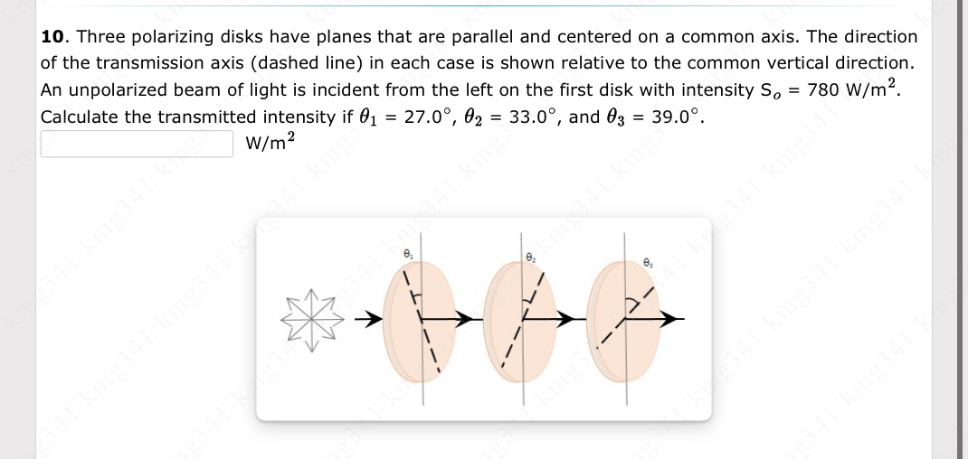 Solved Three polarizing disks have planes that are parallel | Chegg.com