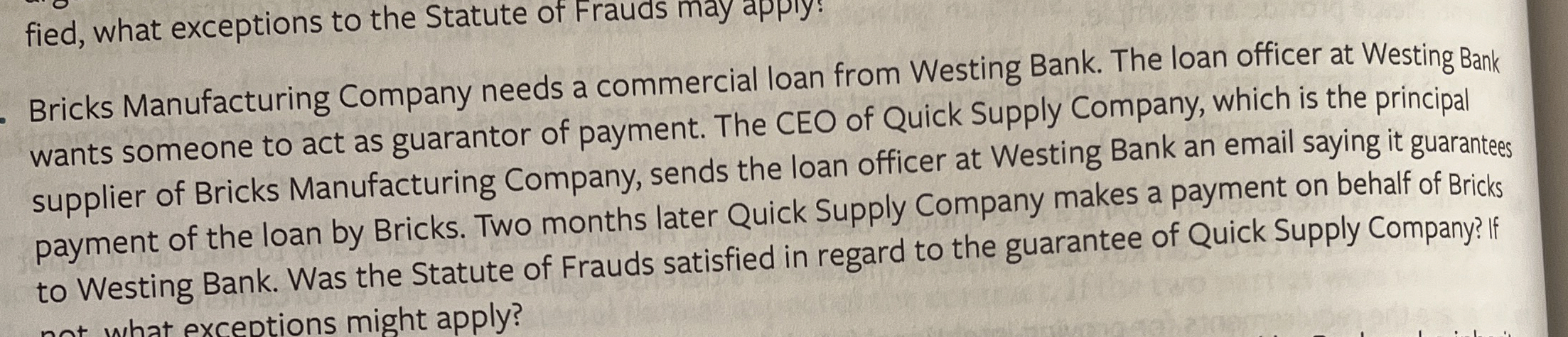 Solved How to solve fied, what exceptions to the Statute of | Chegg.com