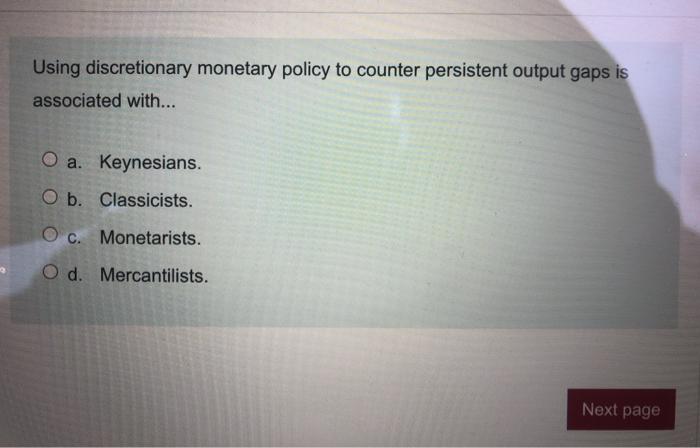 Solved Using discretionary monetary policy to counter | Chegg.com