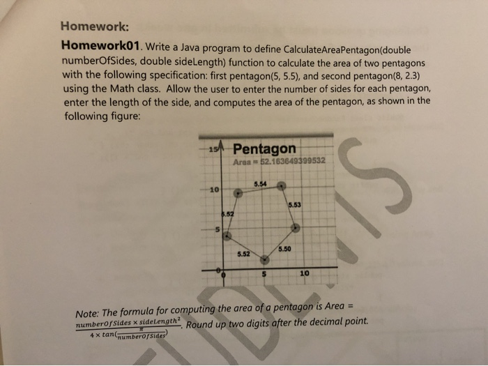 Solved Homework Homework01 Write Java Methods To Calculate