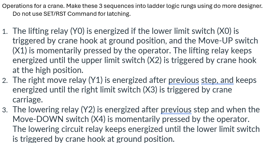 Build ladder logic. Provide generic diagram if not | Chegg.com